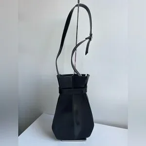 Vintage | Bags | Minimalist French Structured Black Shoulder Bag ...